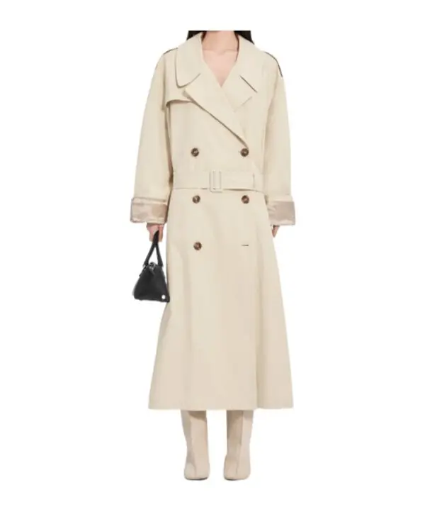 Maison Margiela Cotton Twill Trench Coat - Off White - 15% Off